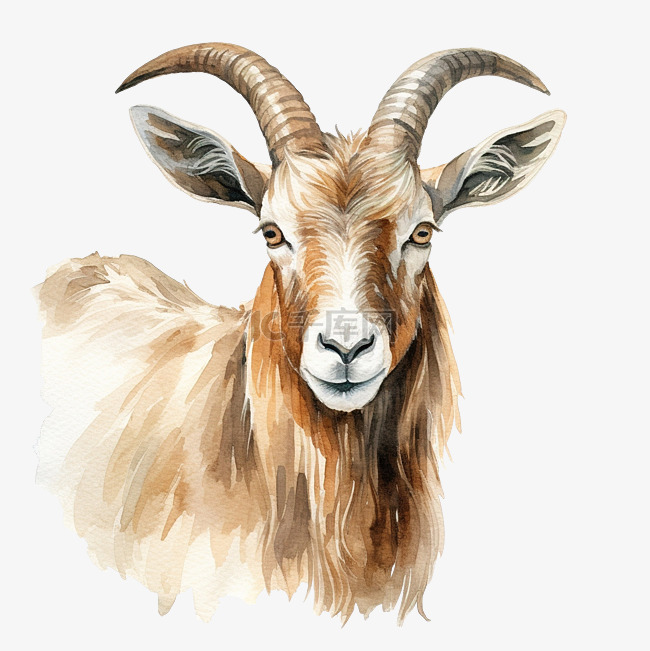 水彩山羊剪贴画素材图片免费下载-千库网