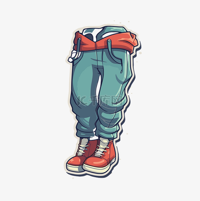 卡通人的腿贴纸插图 向量素材图片免费下载-千库网