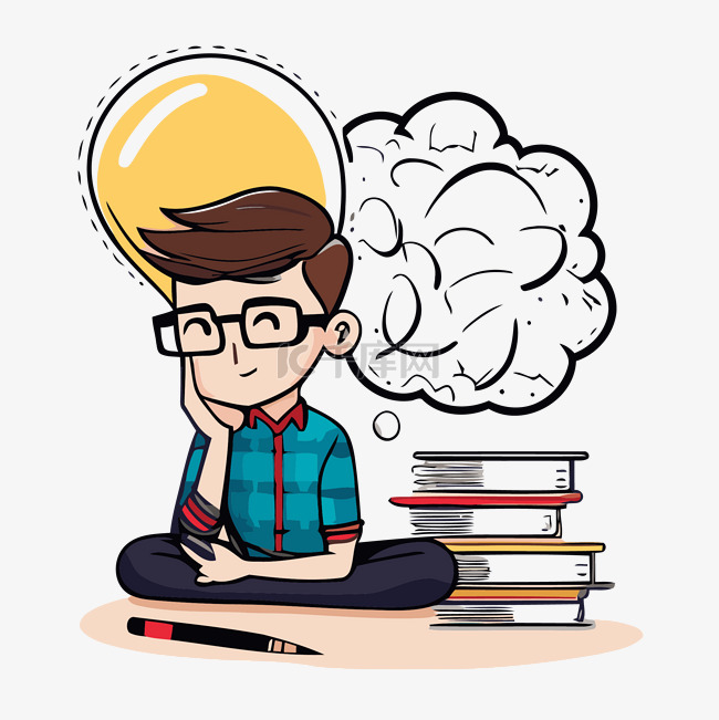 学生思考 向量素材图片免费下载-千库网