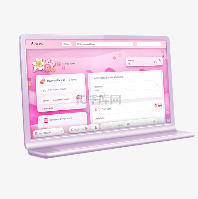 粉色可爱的浏览器窗口 可爱的浏览器ui素材图片免费下载-千库网