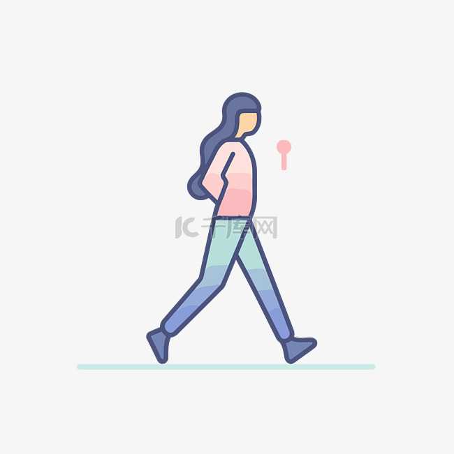 女性走路时走路 向量素材图片免费下载-千库网