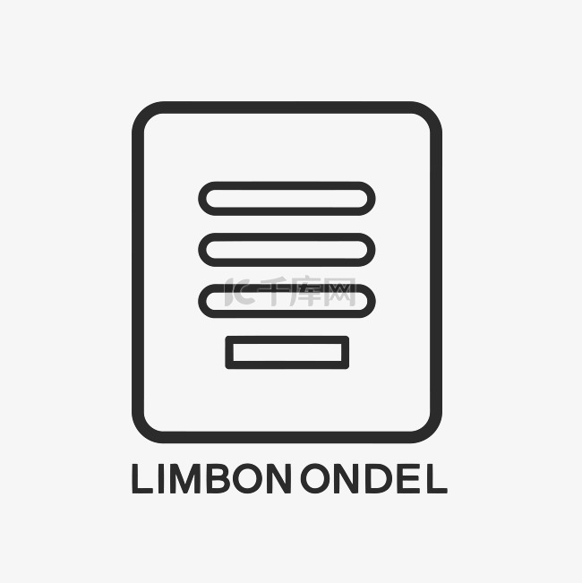 白色背景上带有“limbon ondel”一词的线条图标 向量素材图片免费下载-千库网