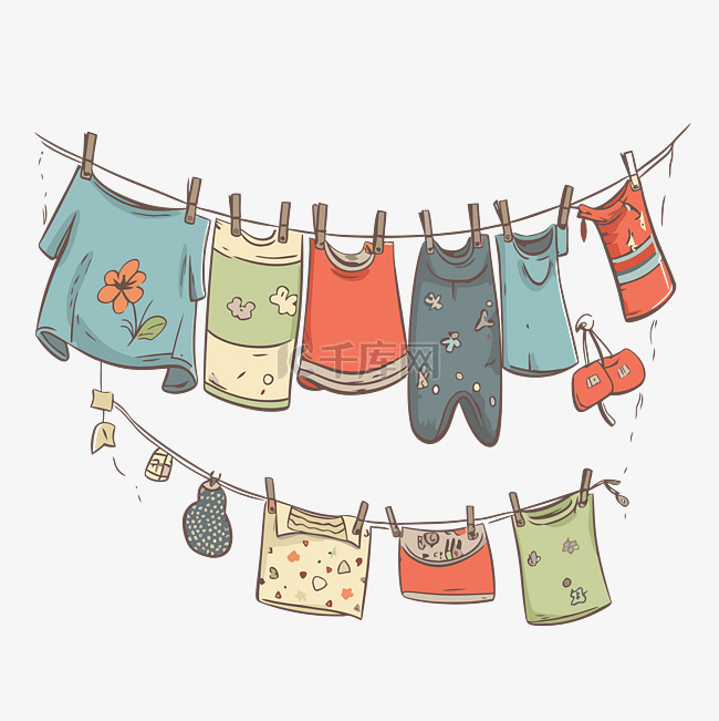 晾衣绳素材图片免费下载-千库网