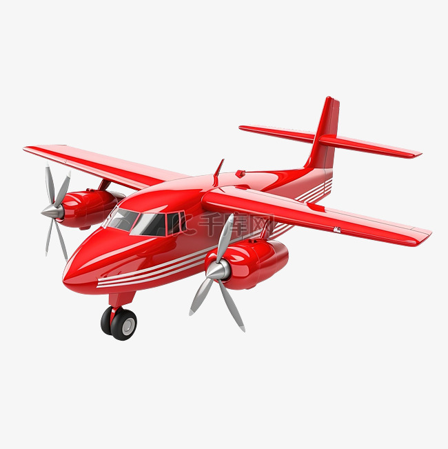 红色飞机交付 3d 图素材图片免费下载-千库网