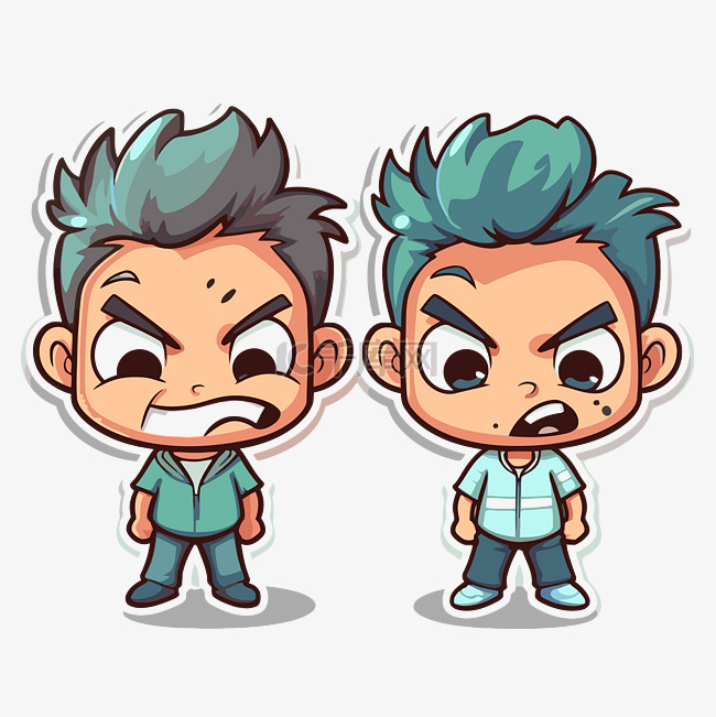 愤怒的卡通人物 向量素材图片免费下载-千库网