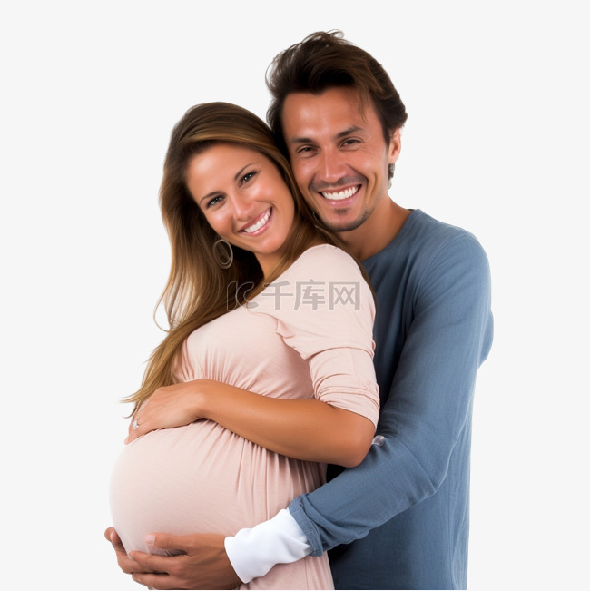 对怀孕感到兴奋的幸福夫妻素材图片免费下载-千库网