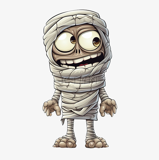 卡通木乃伊插画木乃伊万圣节 egipt素材图片免费下载-千库网