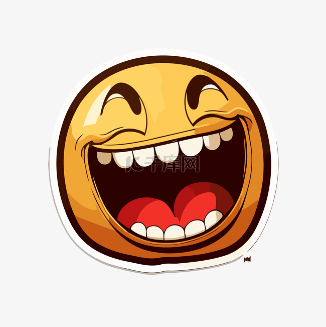 带有笑声的表情贴纸剪贴画 向量素材图片免费下载-千库网