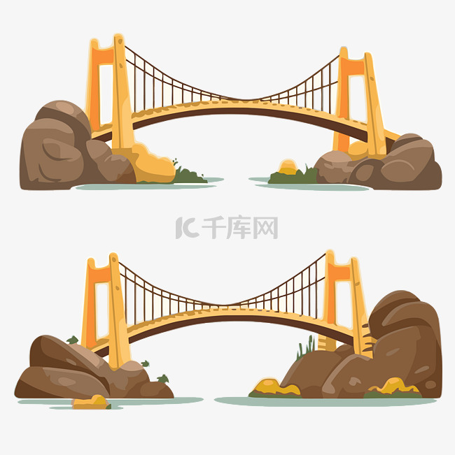 桥剪贴画卡通桥集 向量素材图片免费下载-千库网