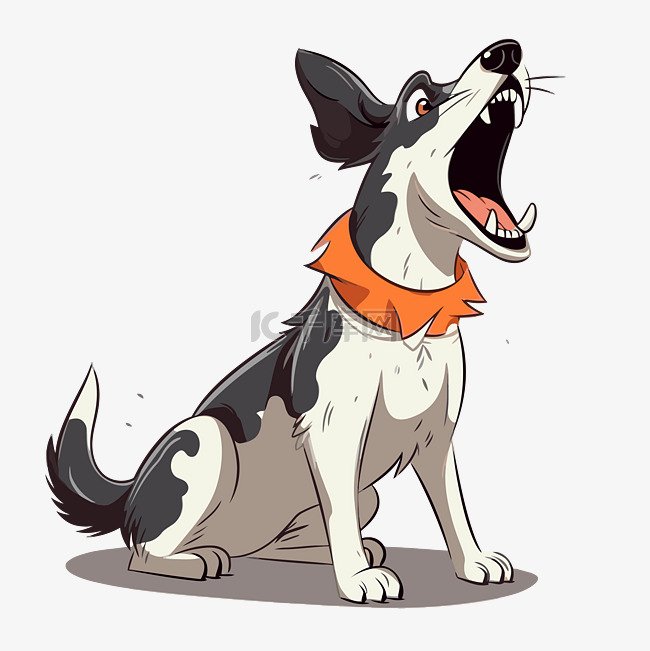 咆哮的狗的吠叫剪贴画卡通插图 向量素材图片免费下载-千库网
