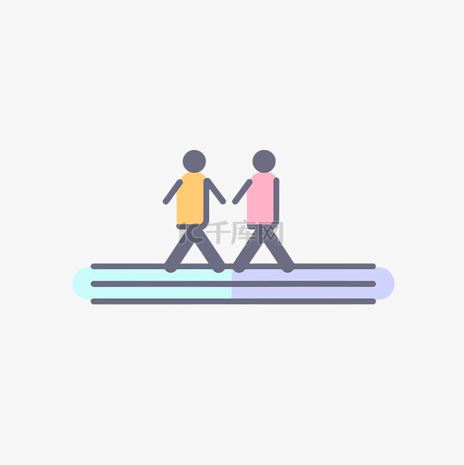 两个人走路的图标 向量素材图片免费下载-千库网