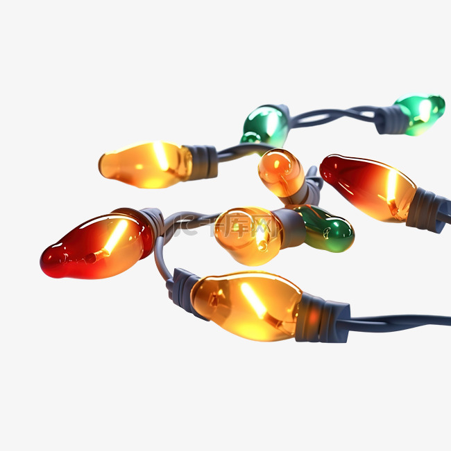 可爱的圣诞灯素材图片免费下载-千库网