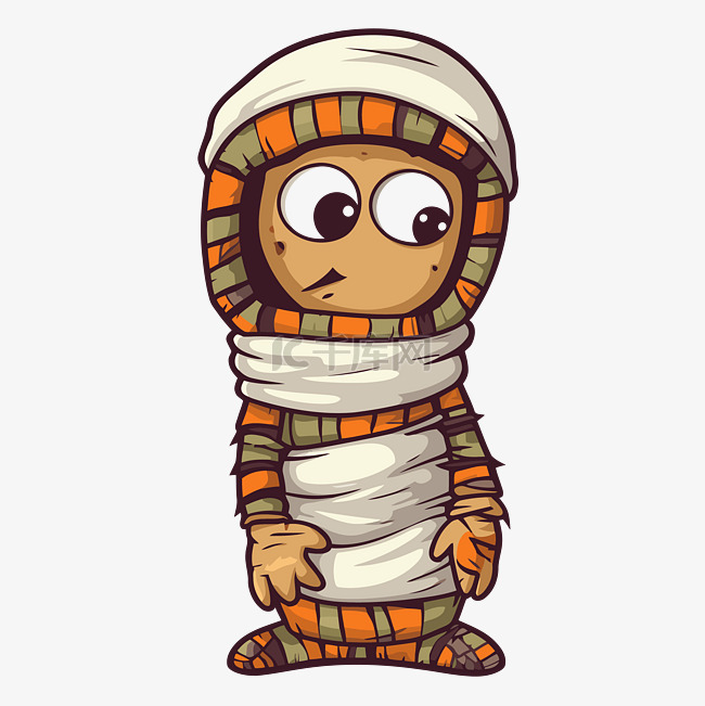 可爱的万圣节木乃伊剪贴画 向量素材图片免费下载-千库网