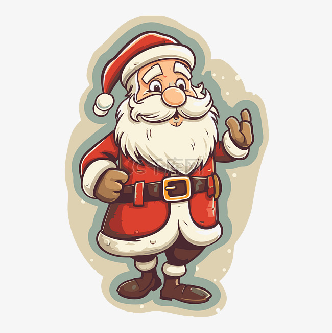 圣诞老人卡通插图复古矢量 ilustraci 剪贴画素材图片免费下载-千库网