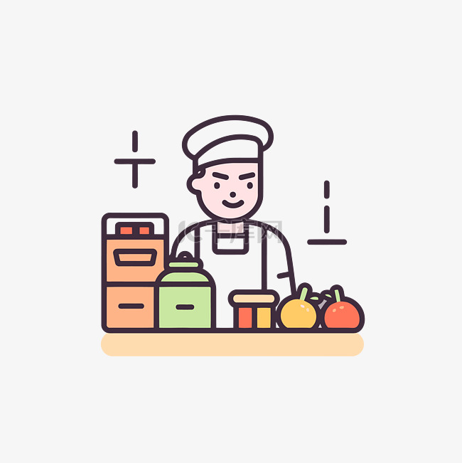 厨房和厨师图标矢量线图标免费素材图片免费下载-千库网