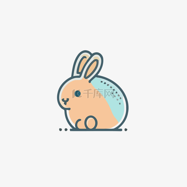 柔和颜色的小兔子图标 向量素材图片免费下载-千库网