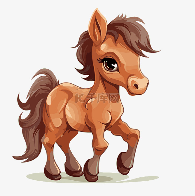 小马剪贴画有趣的卡通小马矢量图素材图片免费下载-千库网