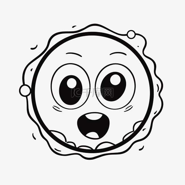 两只眼睛轮廓素描的卡通白色圆圈的插图 向量素材图片免费下载-千库网