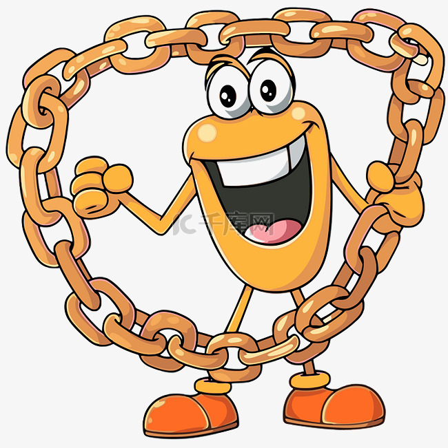 链剪贴画卡通链链接卡通人物 向量素材图片免费下载-千库网