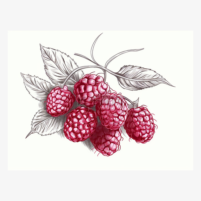 覆盆子手绘插画ókod vcz素材图片免费下载-千库网
