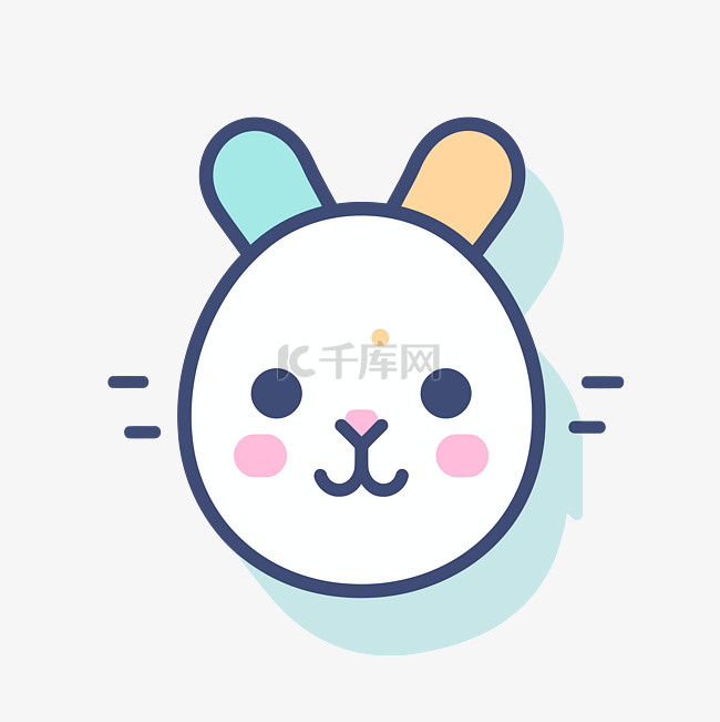 抽象的扁平兔子图标 向量素材图片免费下载-千库网