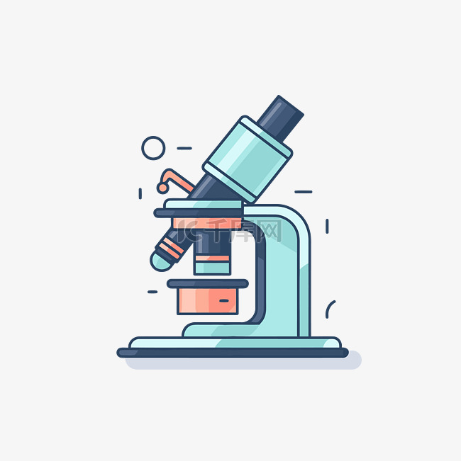 背景上的显微镜图标 向量素材图片免费下载-千库网
