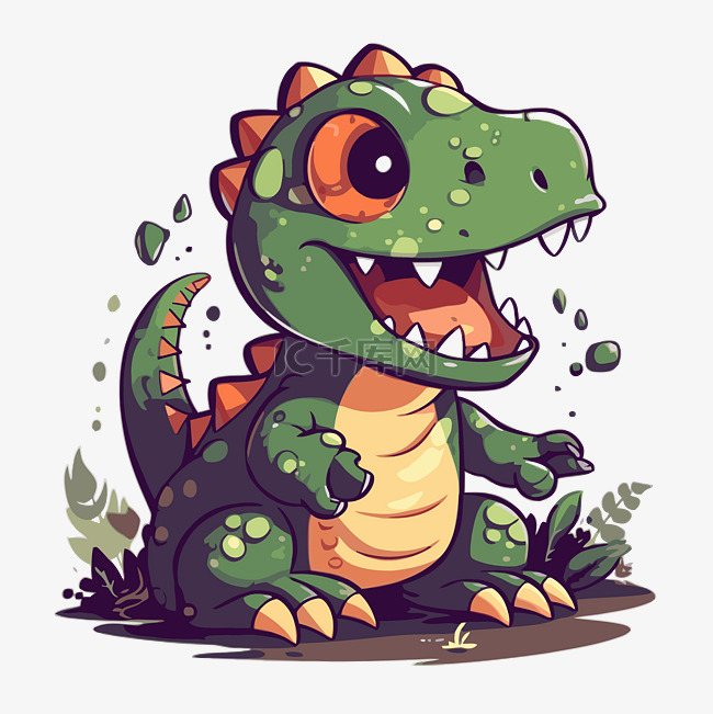 可爱的霸王龙 向量素材图片免费下载-千库网