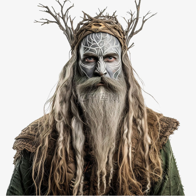 凯尔特德鲁伊服装和化妆 Samhain 万圣节异教起源神话素材图片免费下载-千库网