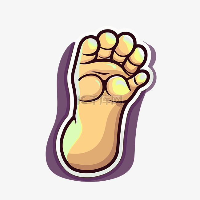 紫色背景上的小卡通脚矢量孤立插图素材图片免费下载-千库网