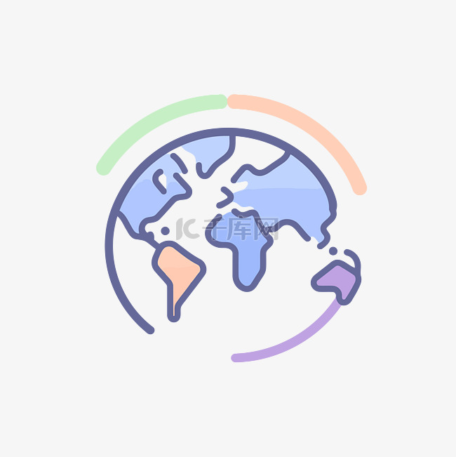现代地球图标矢量图和颜色素材图片免费下载-千库网