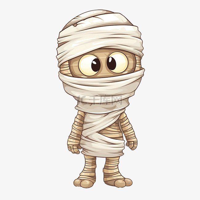卡通木乃伊插画木乃伊万圣节 egipt素材图片免费下载-千库网
