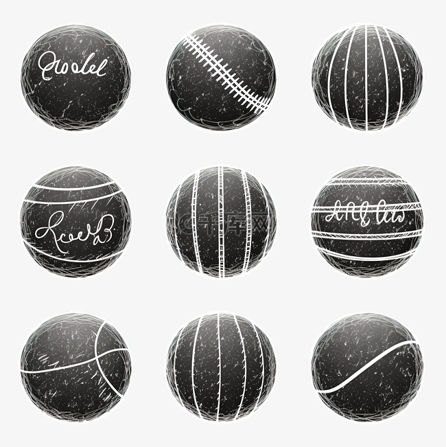 ball chalk style 插图素材图片免费下载-千库网