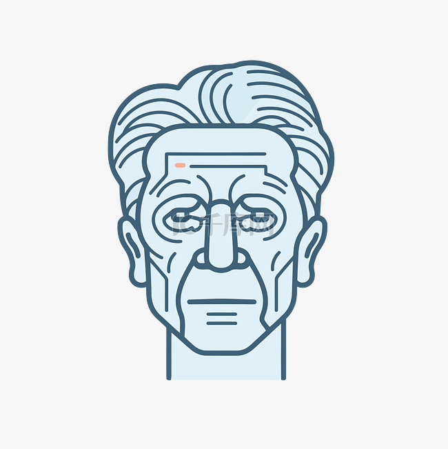 一个老人的线条插图 向量素材图片免费下载-千库网