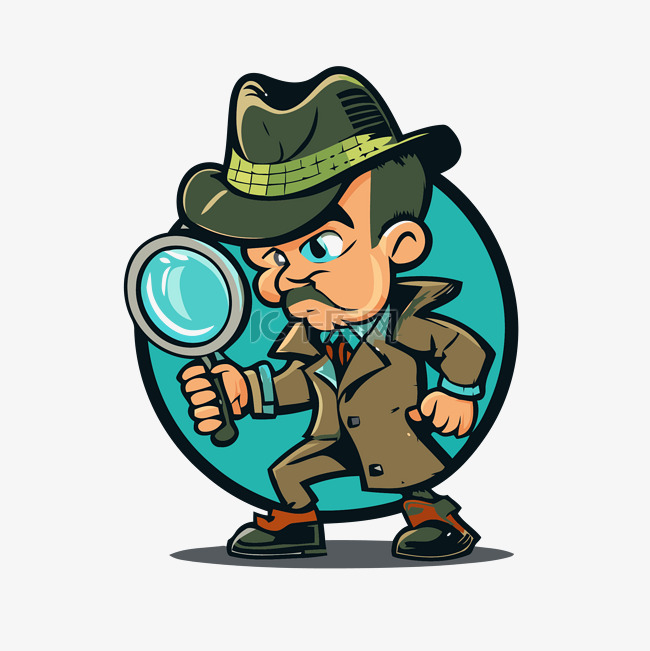 侦探放大镜 向量素材图片免费下载-千库网