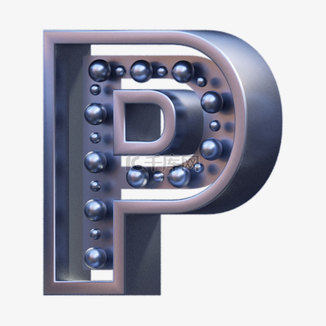 金属质感字母p素材图片免费下载-千库网