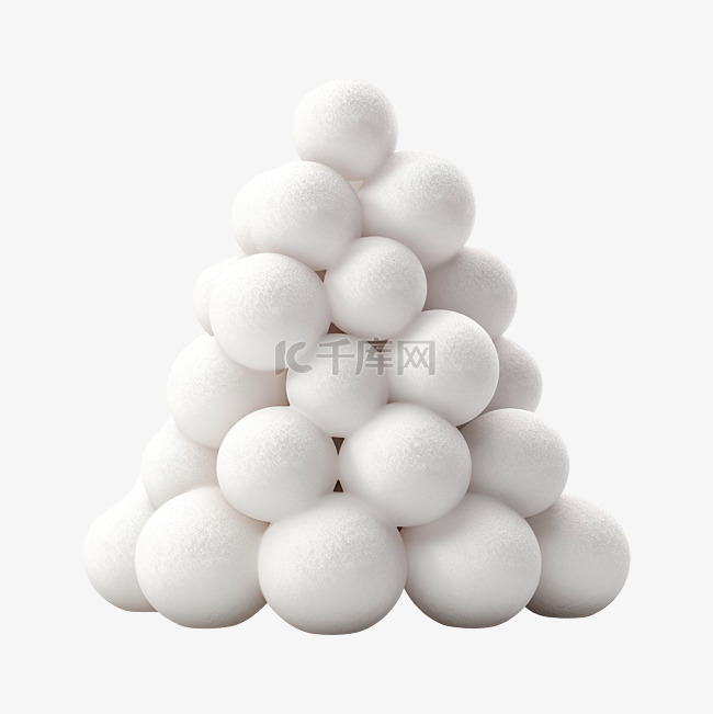 堆雪球 3d 插图素材图片免费下载-千库网