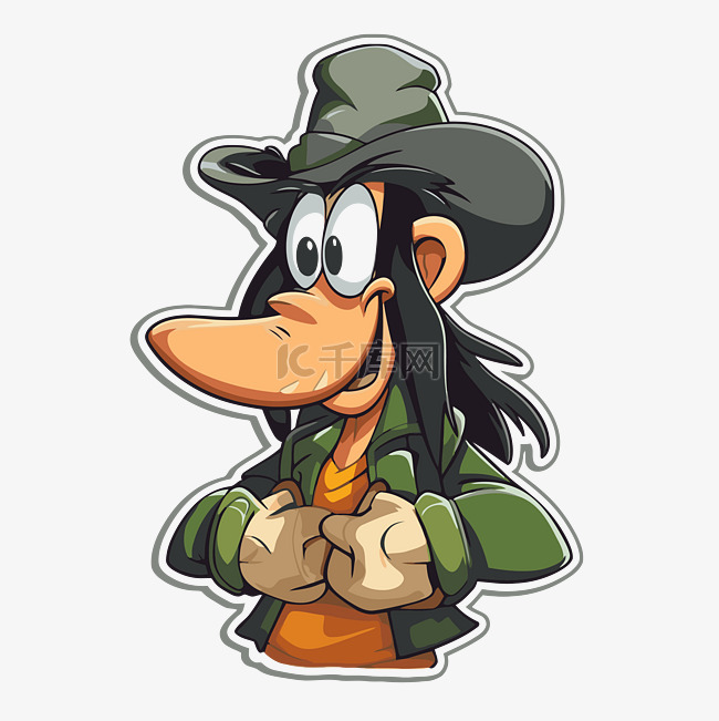 Looney Tunes Duck in hat vtg 矢量图形透明贴纸素材图片免费下载-千库网