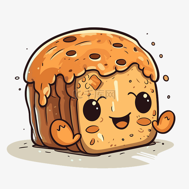 面包剪贴画卡通人物的嘴和微笑的面包 向量素材图片免费下载-千库网