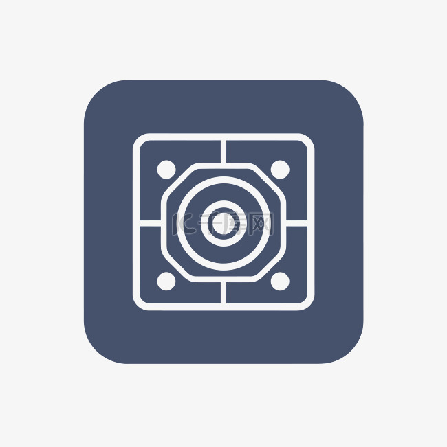 黑色方块中的实心核心图标 向量素材图片免费下载-千库网