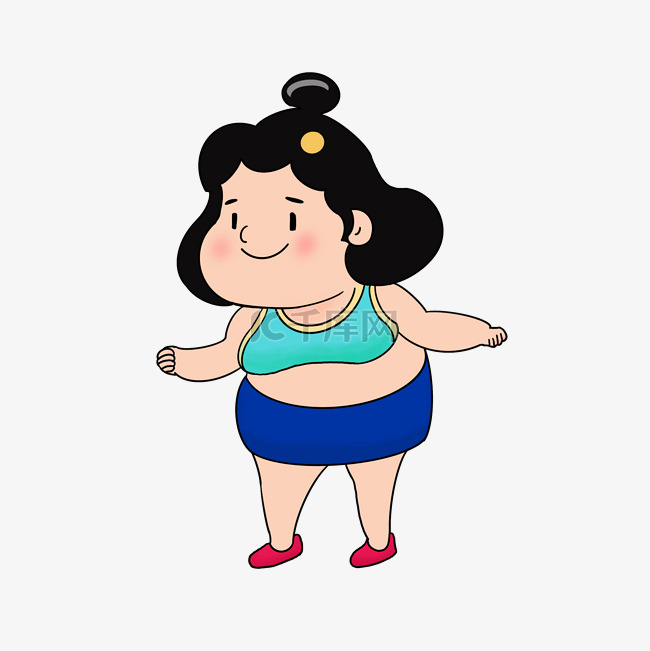 卡通可爱胖女孩设计图素材图片免费下载-千库网