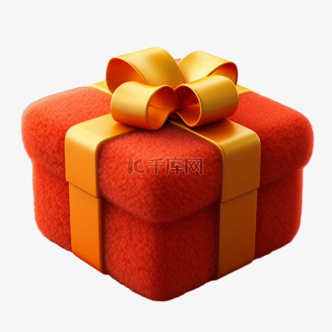 ai毛绒礼盒元素立体免抠图案素材图片免费下载-千库网