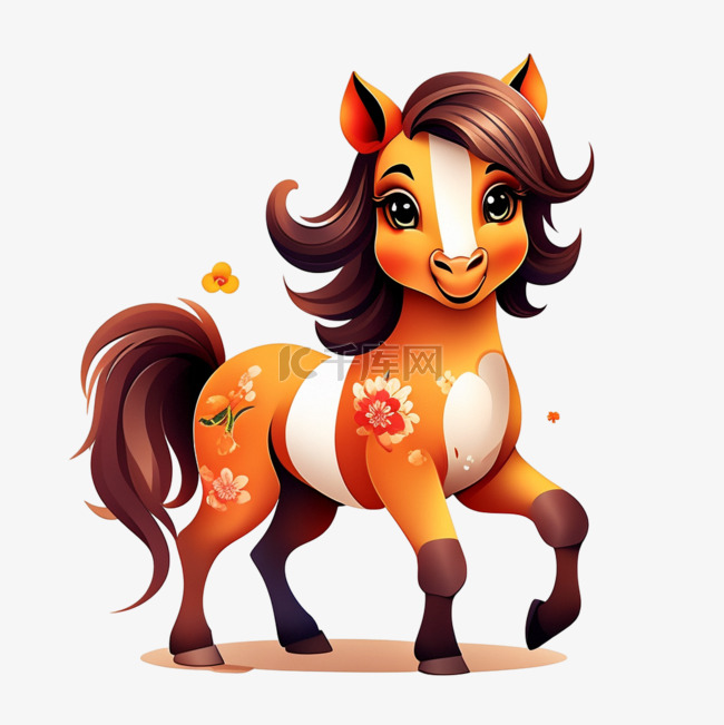 可爱小马矢量卡通儿童插画免抠素材图片免费下载-千库网