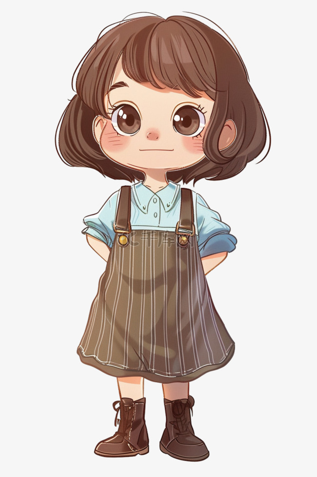 卡通手绘可爱女孩免抠元素素材图片免费下载-千库网