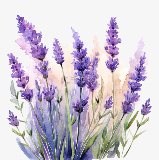 紫色薰衣草元素立体免抠图案AICG素材图片免费下载-千库网