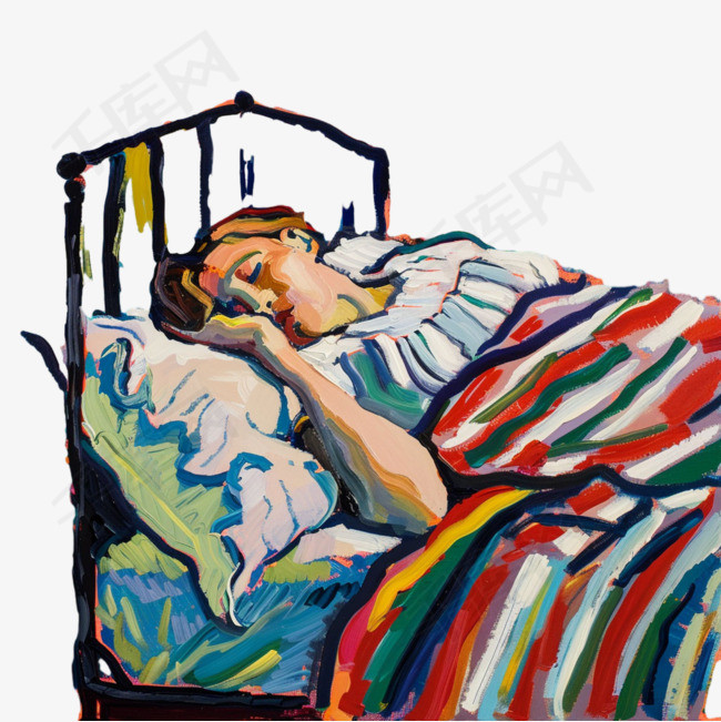 彩画睡觉元素立体免抠图案素材图片免费下载-千库网