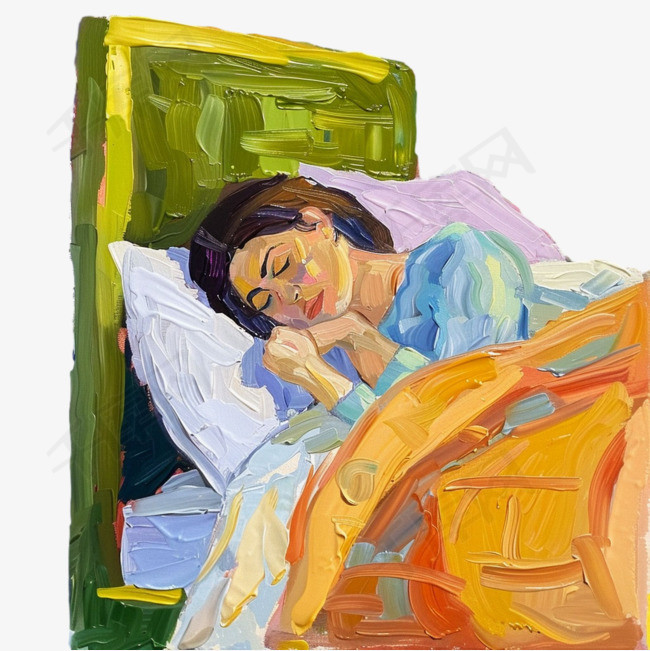 彩画睡觉元素立体免抠图案素材图片免费下载-千库网