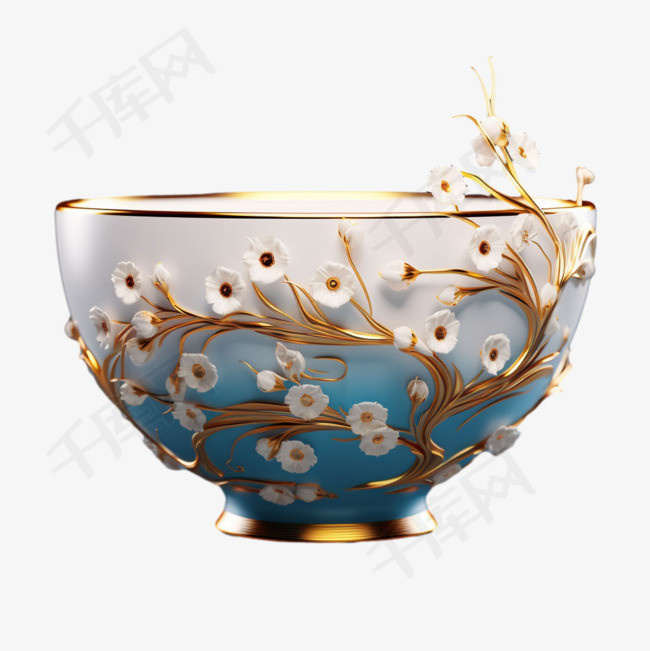 浮雕瓷碗元素立体免抠图案素材图片免费下载-千库网