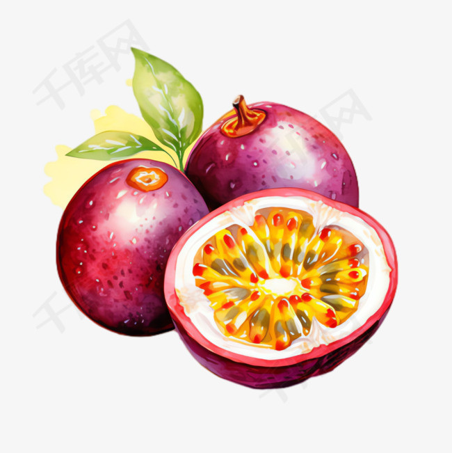 百香果水果元素立体免抠图案素材图片免费下载-千库网