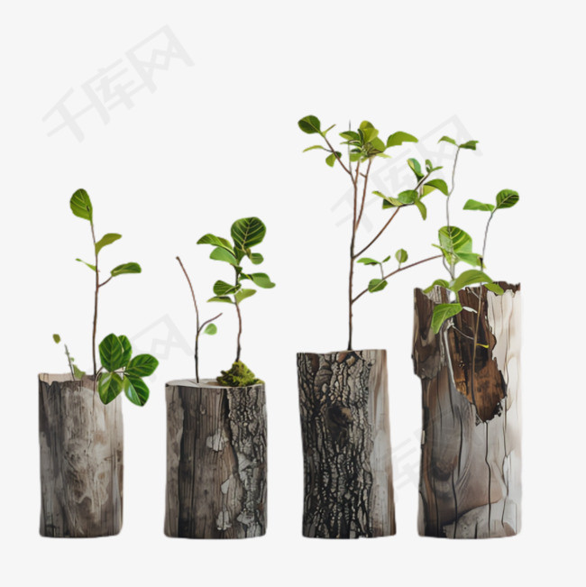发芽木桩元素立体免抠图案素材图片免费下载-千库网