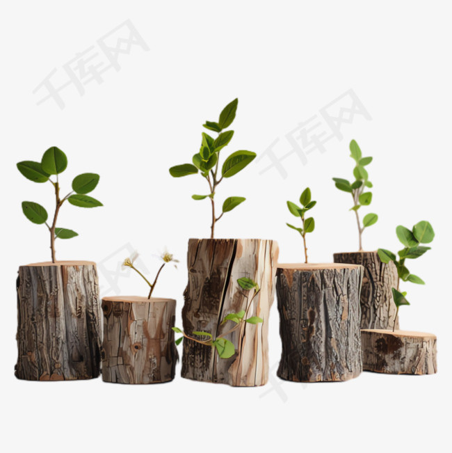 发芽木桩元素立体免抠图案素材图片免费下载-千库网
